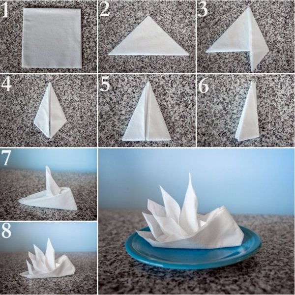 Paper napkin folding instructions – create festive Tischedeko ... Paper napkin folding instructions – create festive Tischedeko ...