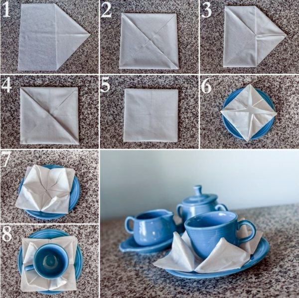 Paper napkin folding instructions - create festive Tischedeko Paper napkin folding instructions - create festive Tischedeko